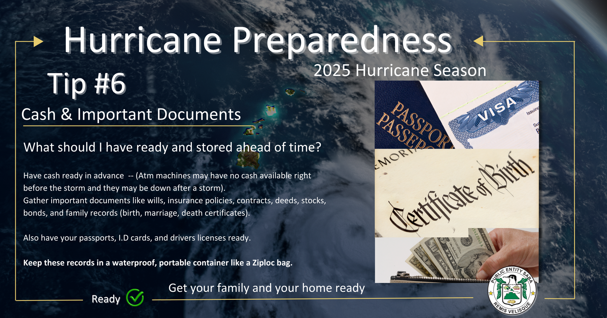 Cash & Important Document Tips & Public Entity Saba